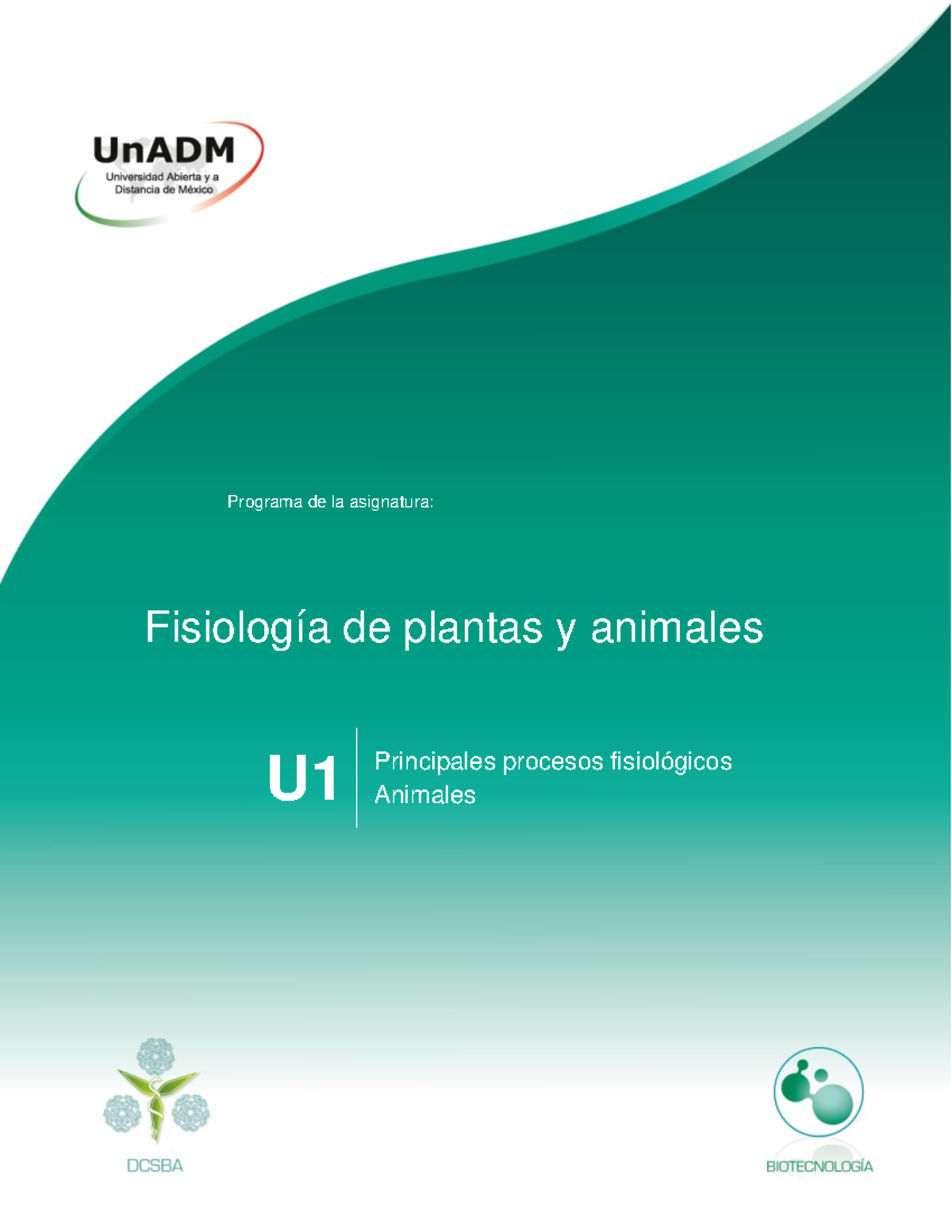 BFPA U1 Contenido - hgfdghjkl - U Principales procesos fisiológicos ...