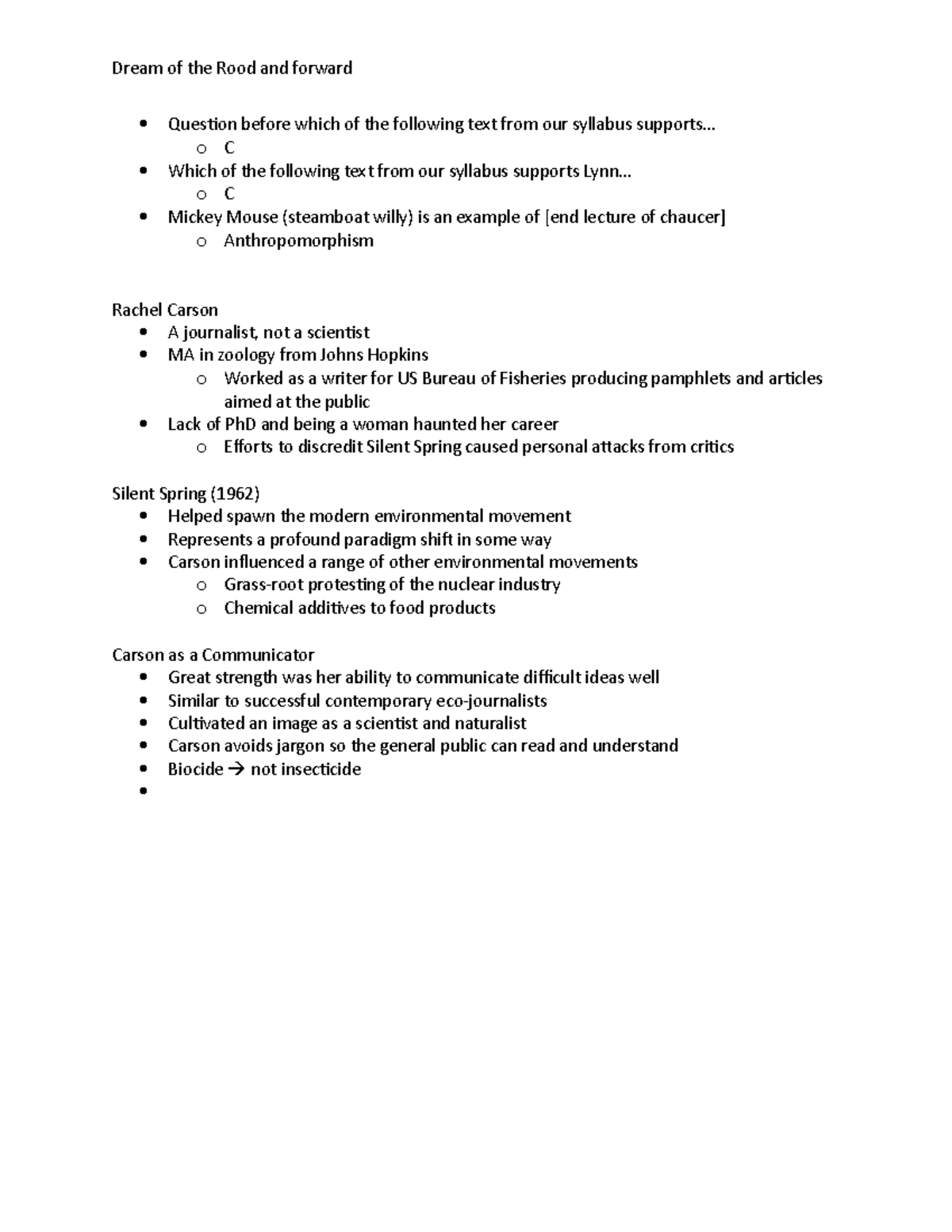 ENGL22 12:3 L15 - Lecture 15 part 2 notes - Dream of the Rood and ...