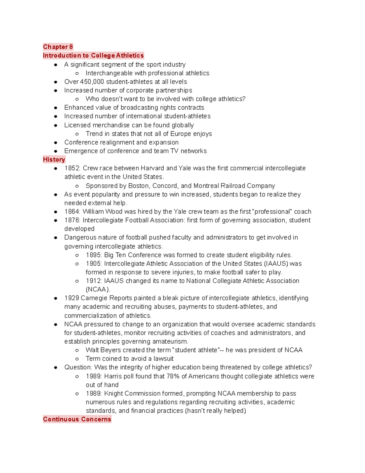 SPMT 217 Lecture Notes Exam 2 - Chapter 8 Introduction to College ...