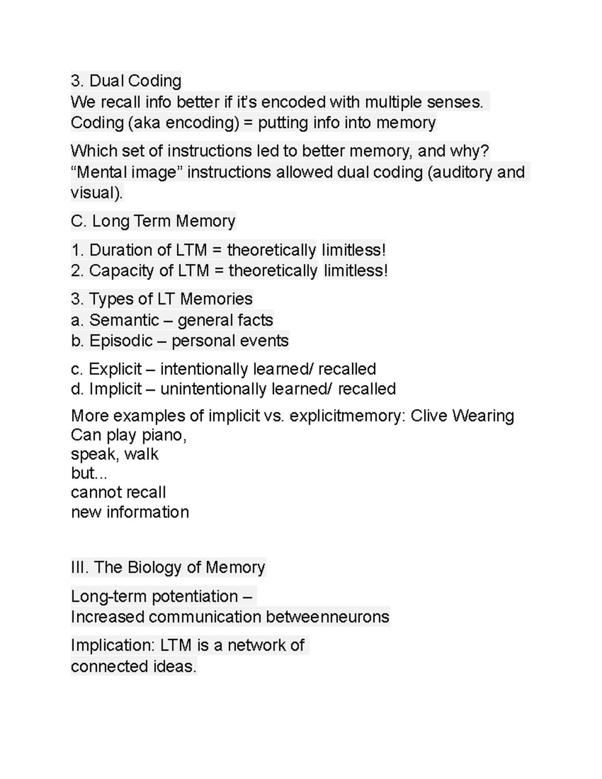 Psych 20 - Practice materials with notes - Dual Coding We recall info ...