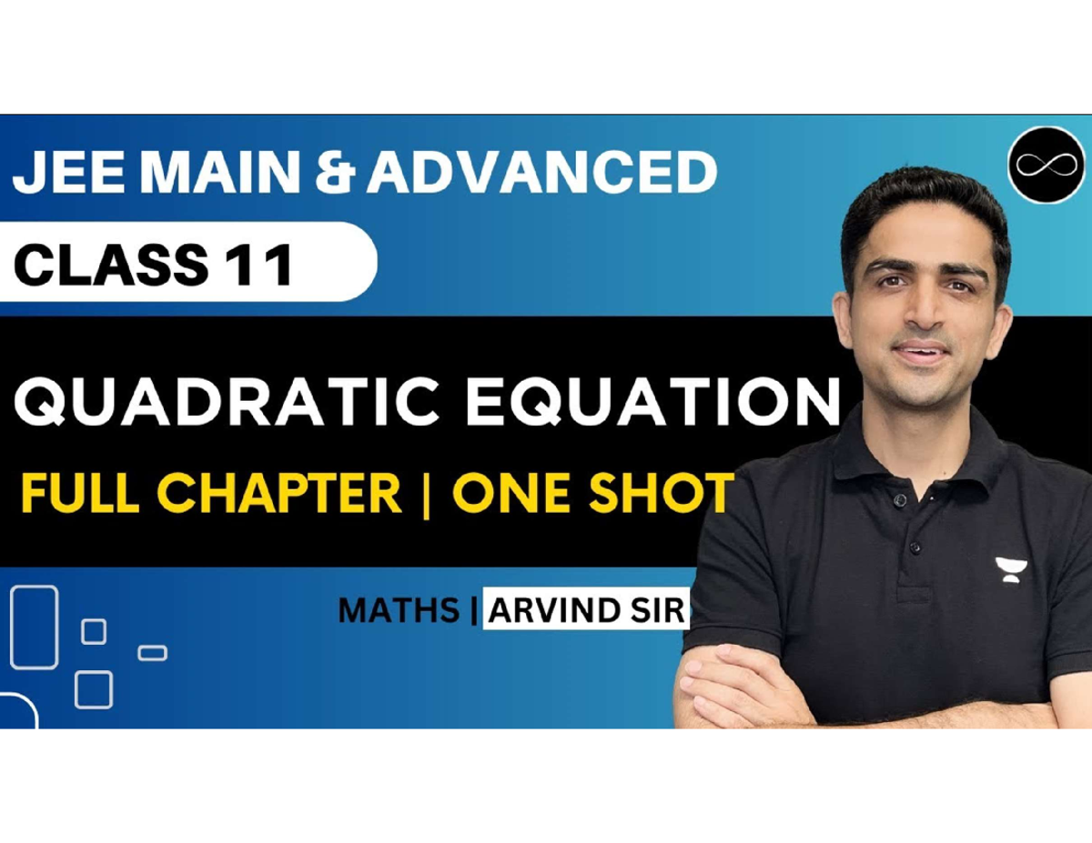 Quadratic eqn full chapter in one video 1 - Nature of Chapter ...