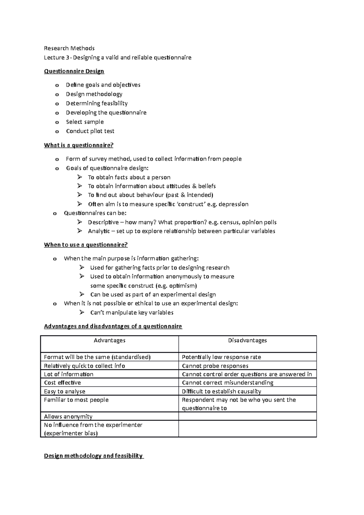 Research Methods Part 2 Spring Lecture 3 Research Methods Lecture 3 Designing A Valid And