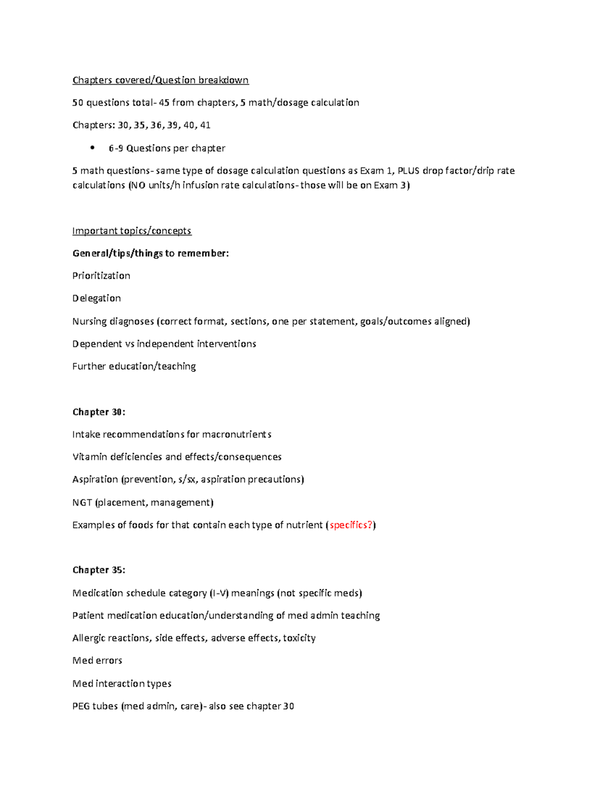 Exam 2 study guide FA 23 - Chapters covered/Question breakdown 50 ...