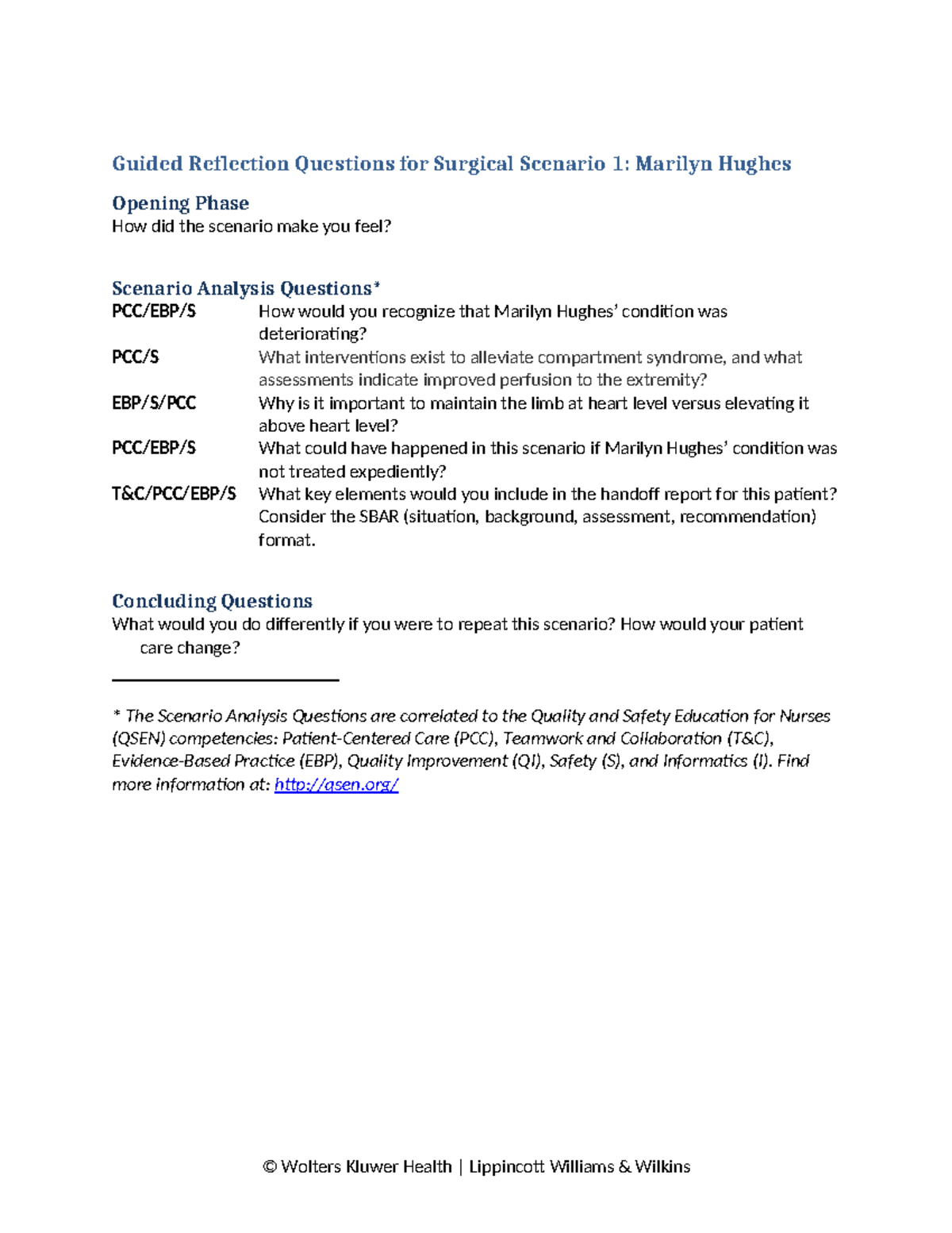 V Sim2 - fracture - Guided Reflection Questions for Surgical Scenario 1 ...