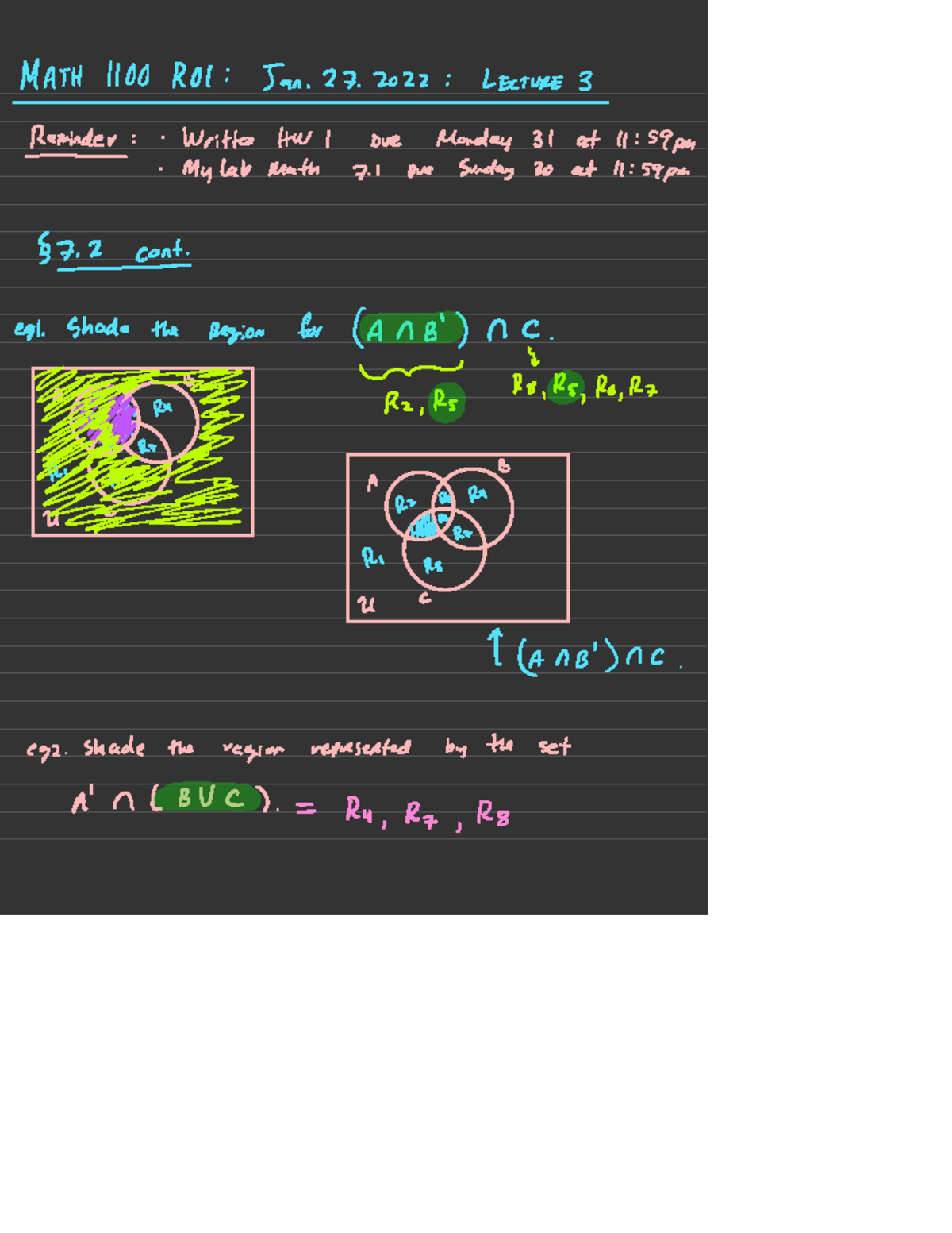 Lecture 3: Intro to Mathematics 1100 - MATH 1100 ROI : Jan . 27 ...