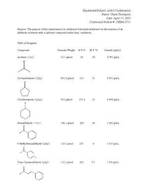 Nitration of Aromatic Compounds Pre-Lab - Experiment/Subject: Nitration ...
