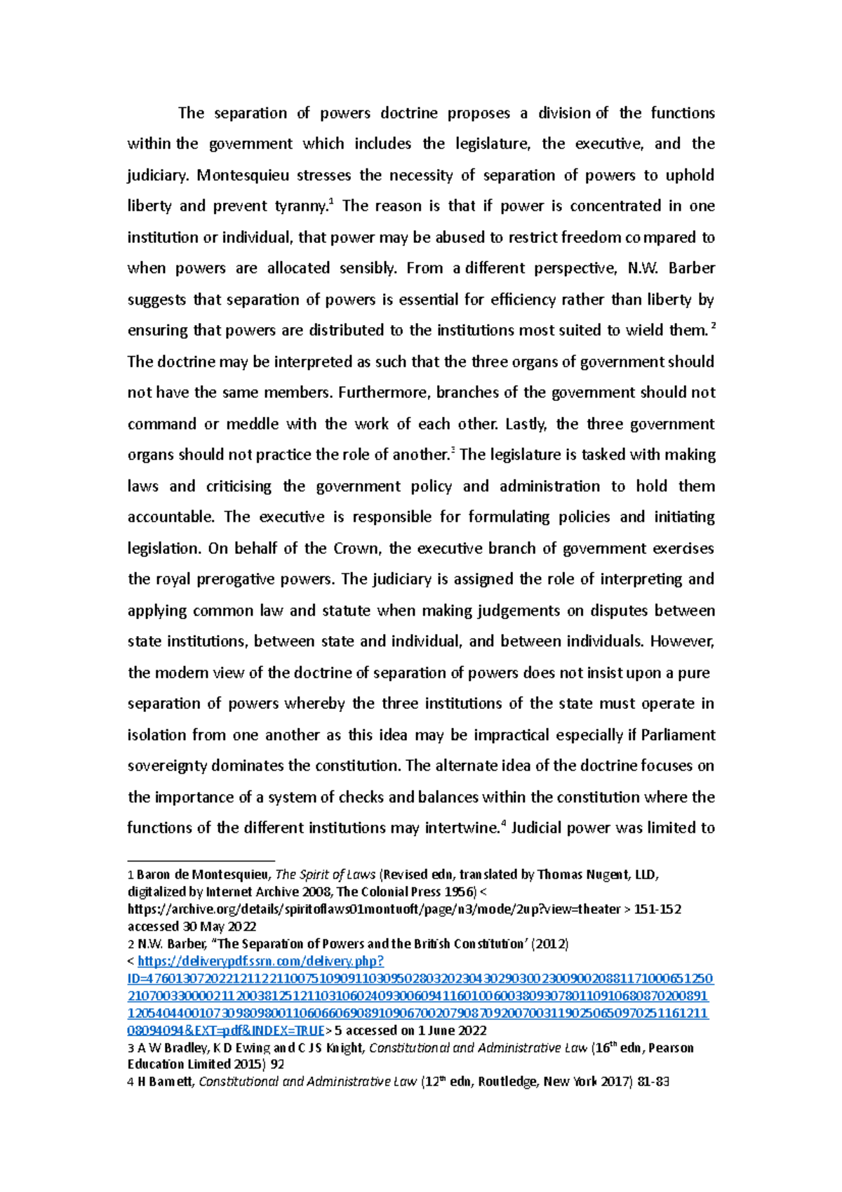 Common law 1 - quick introduction on separation of powers - what is the ...