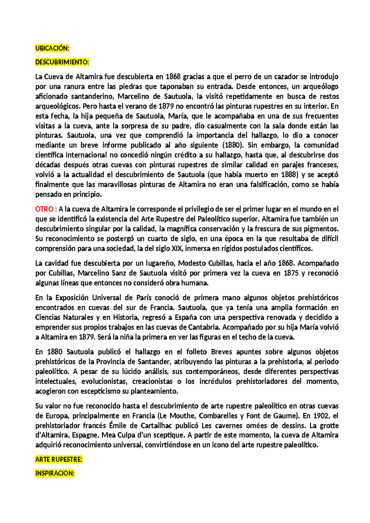 Ubicación altam - UBICACIÓN: DESCUBRIMIENTO: La Cueva de Altamira fue ...