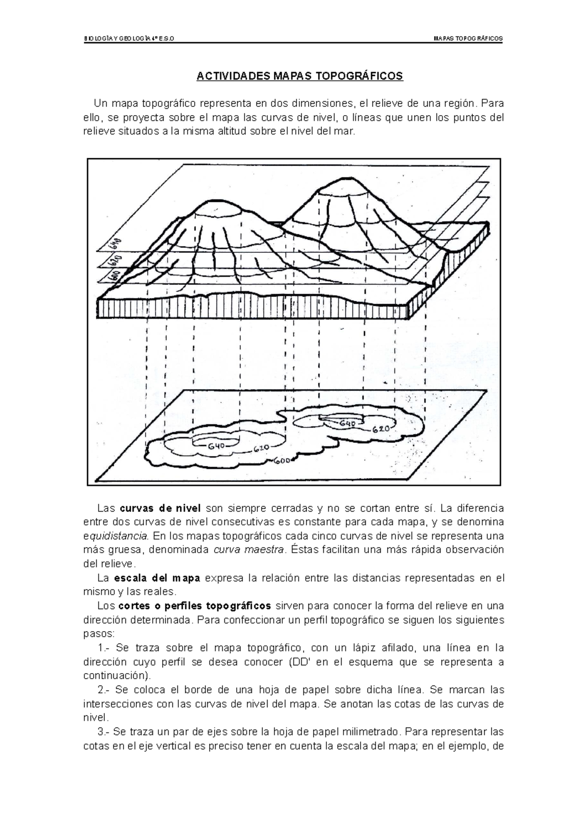 Actividades mapas topograficos - ACTIVIDADES MAPAS TOPOGRÁFICOS Un mapa ...
