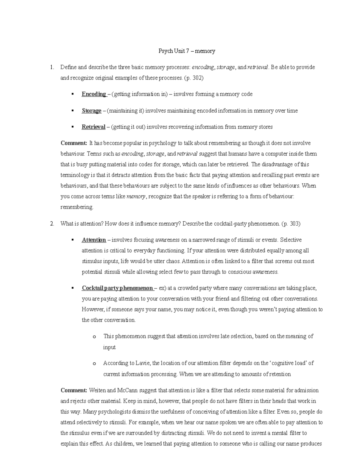 Psych unit 7 - Lecture notes 8 - Psyc 289 - AU - Studocu