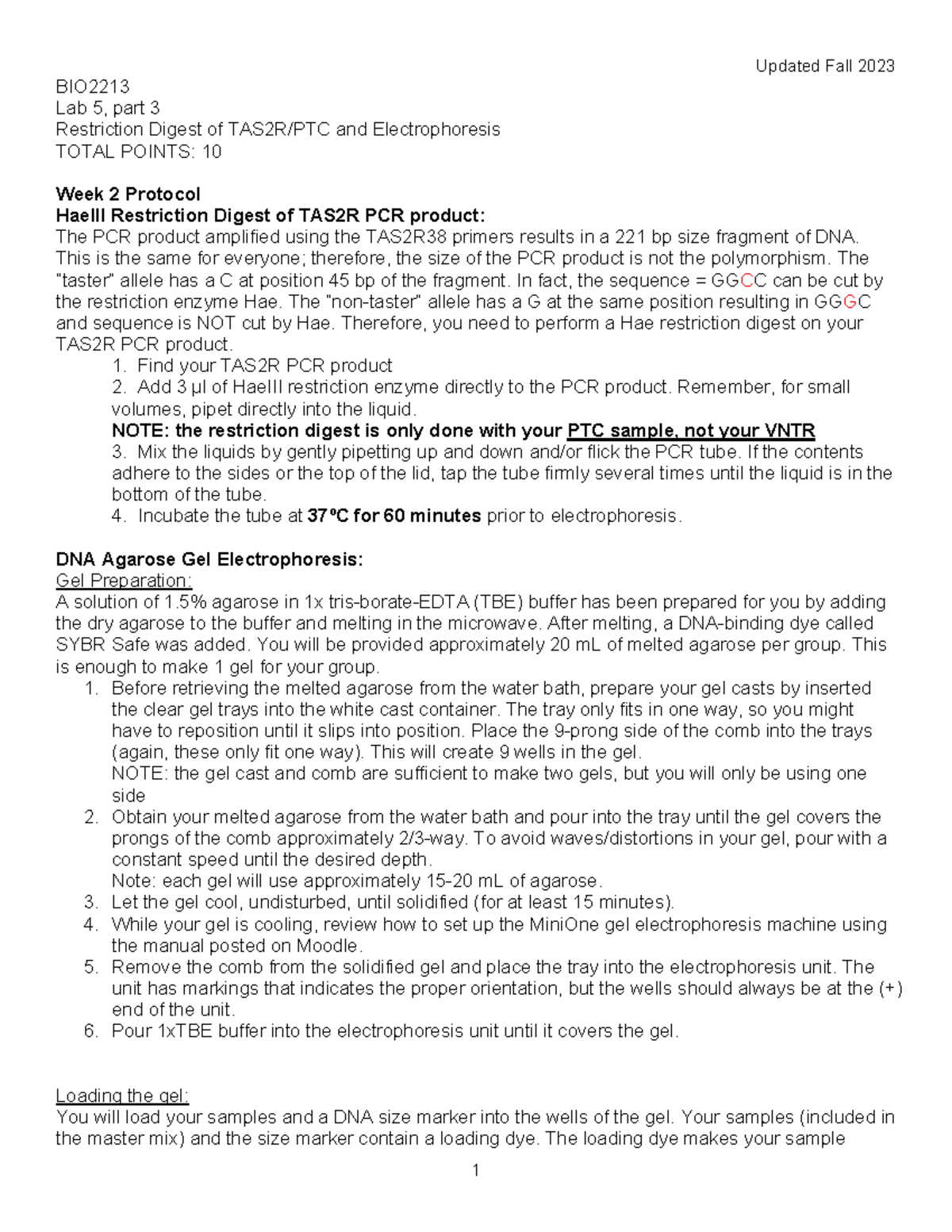 Lab5-part3 - Genetics Lab 5 Pt 3 - Updated Fall 2023 1 BIO Lab 5, part ...
