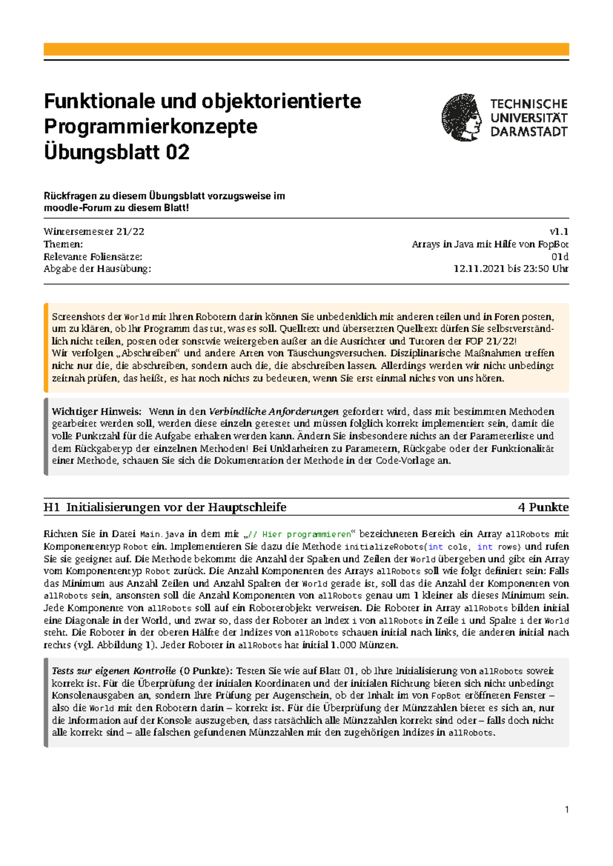 Uebung 02 - Programmieraufgaben (keine Lösungen) - Funktionale und ...