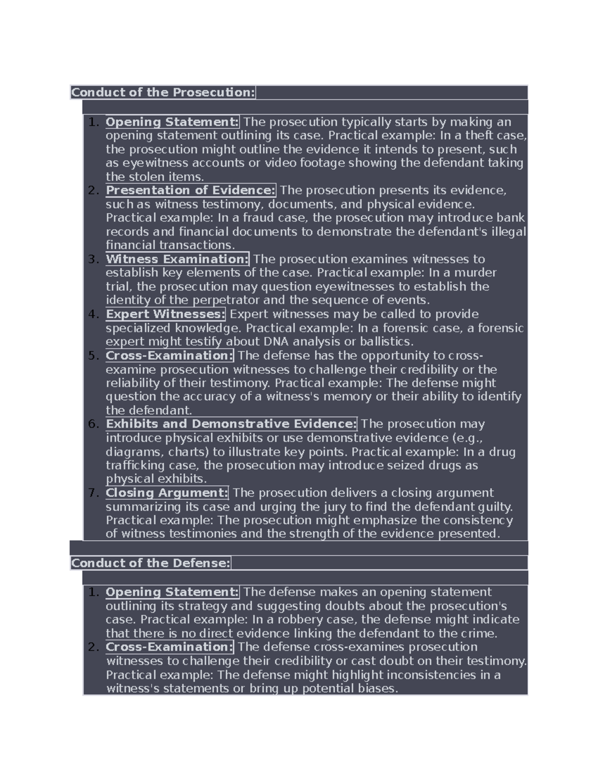 Question 8 - Copy - Conduct of the Prosecution: Opening Statement: The ...