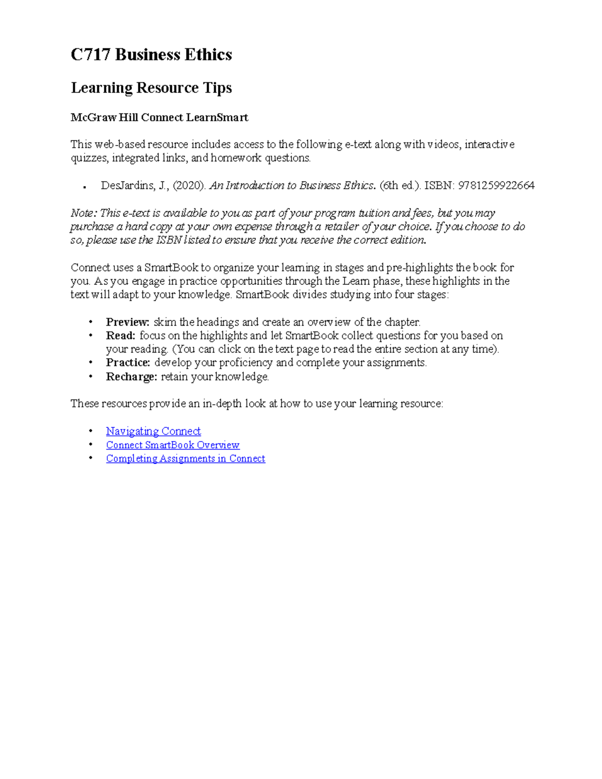 C717 v2 Learning Resource Tips 9 - C717 Business Ethics Learning ...