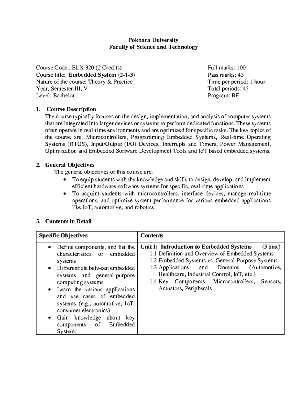 Embedded Systems Finaldraft Dhan - Pokhara University Faculty of ...