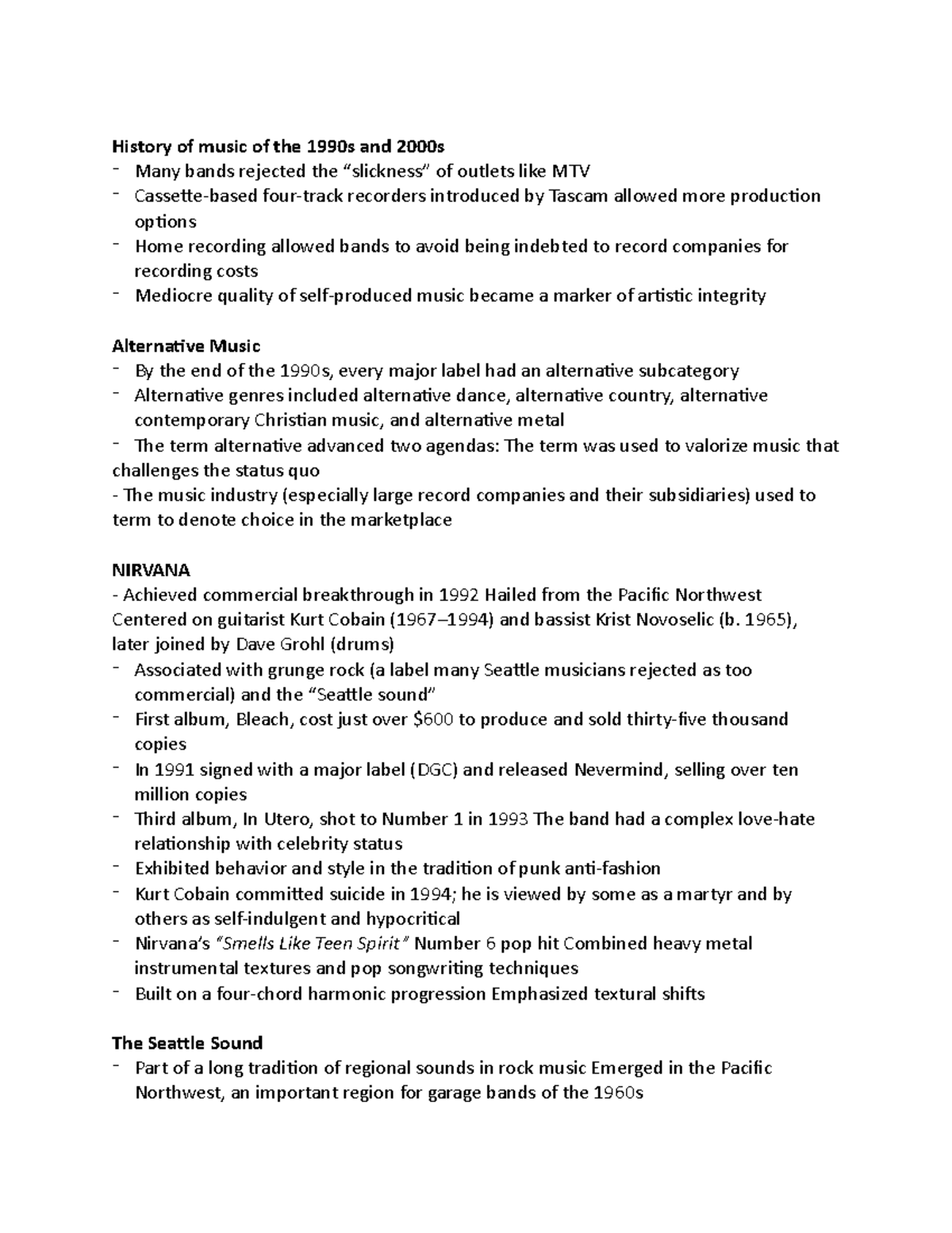 1990s and 2000 s PDF - History of music of the 1990s and 2000s - Many ...