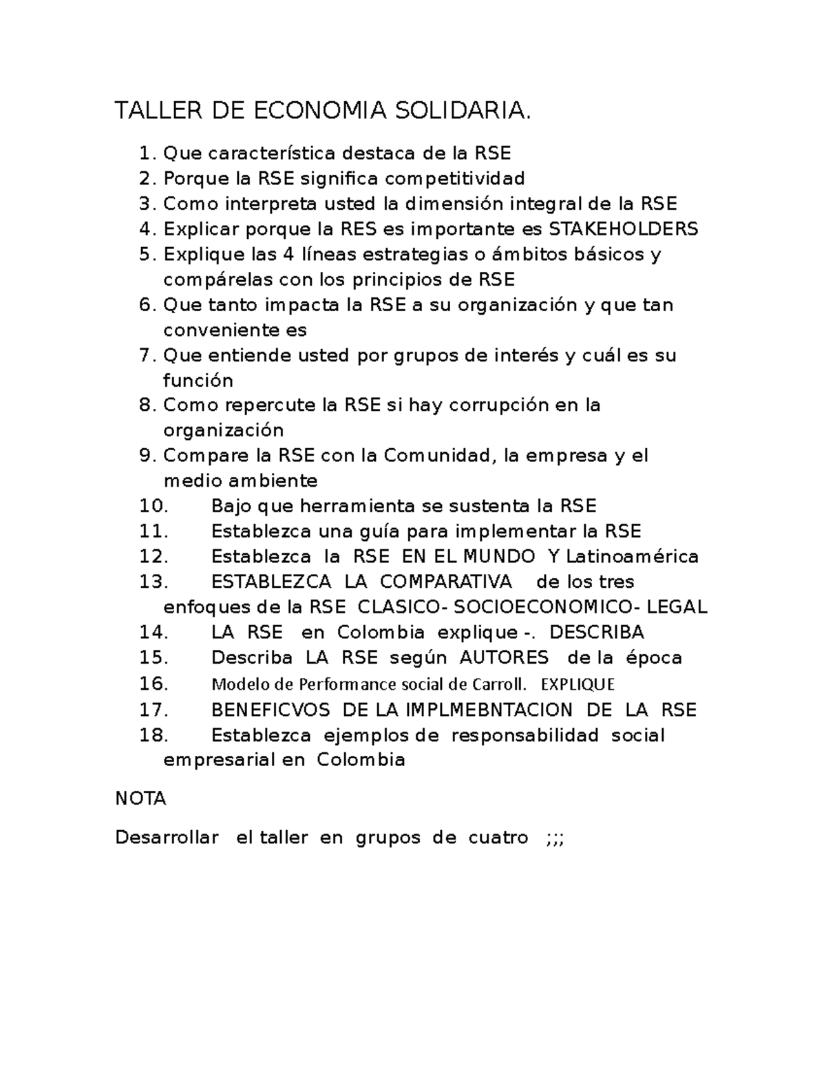 Taller DE Economia Solidaria - TALLER DE ECONOMIA SOLIDARIA. Que ...