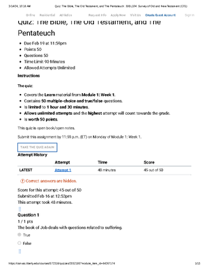 Quiz The Old Testament Books of Wisdom and Poetry BIBL104 Survey of Old ...