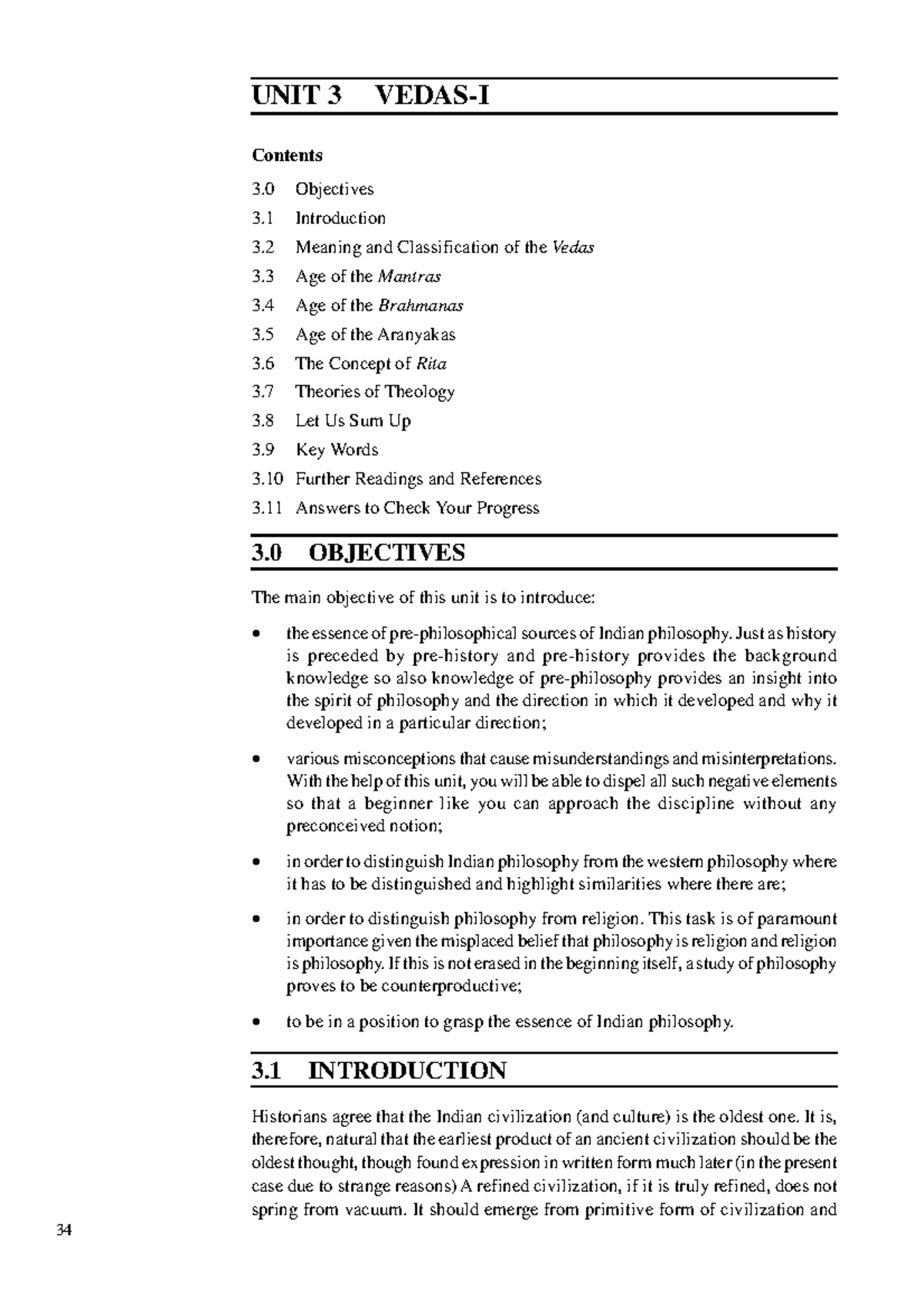Unit-3 - Important - Introduction to Indian Philosophy UNIT 3 VEDAS-I Contents 3 Objectives 3 ...