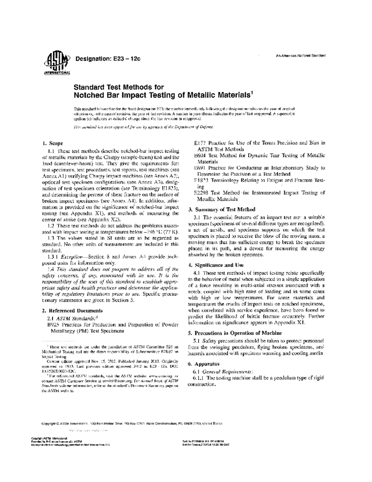 ASTM E23 - ASTM E23 - An American National Standard Designation: E23 ...
