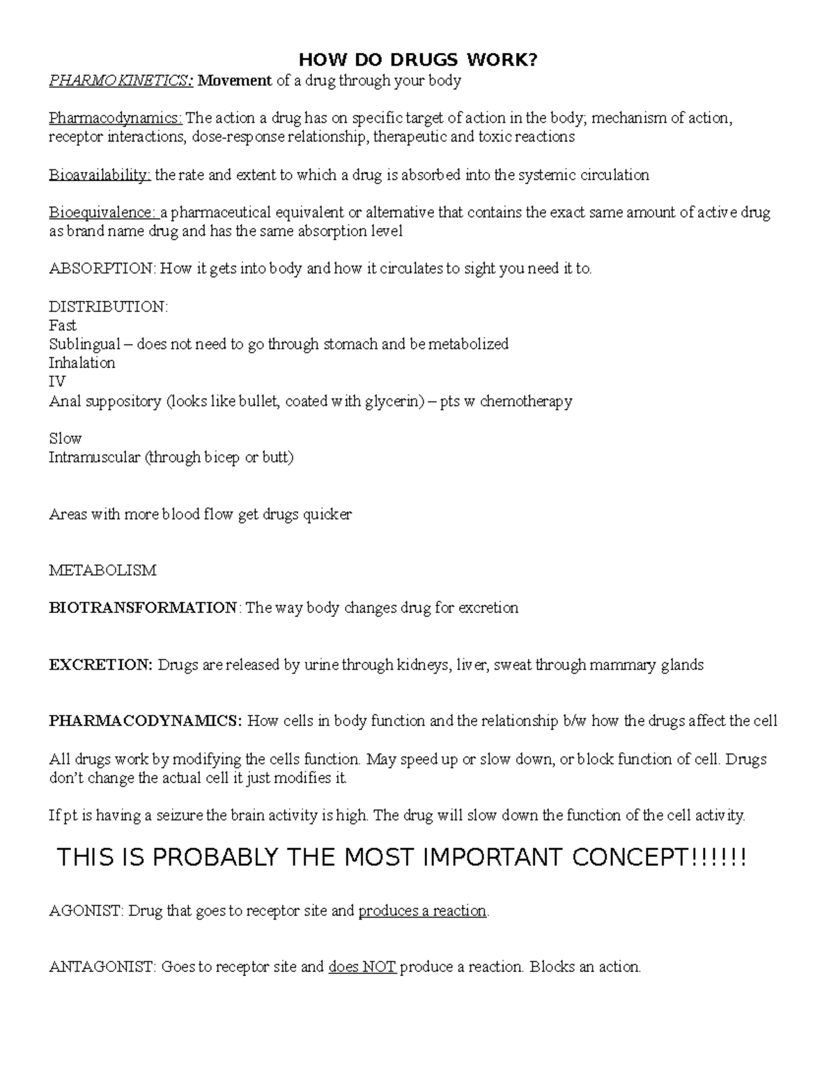 HOW DO Drugs WORK - HOW DO DRUGS WORK? PHARMOKINETICS: Movement of a ...