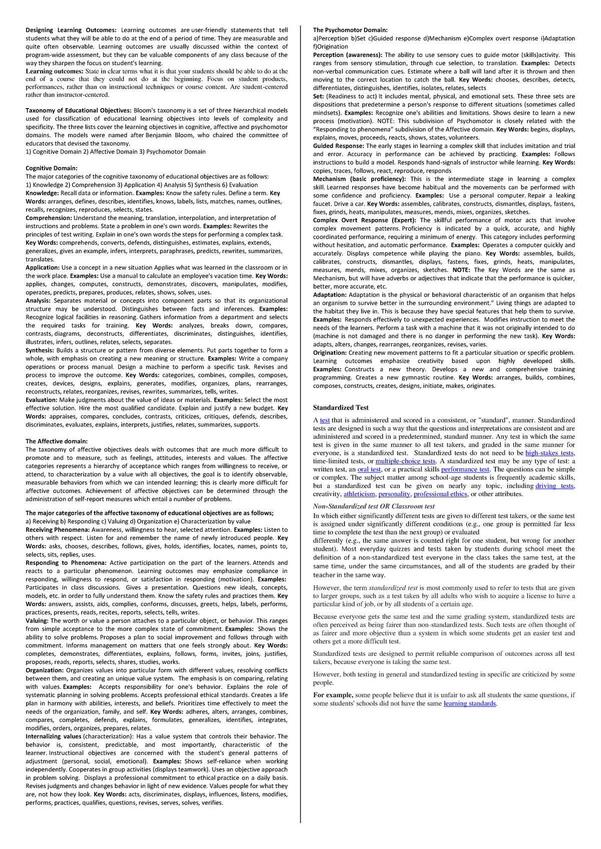 Designing Learning Outcomes - They are measurable and quite often observable. Learning outcomes ...