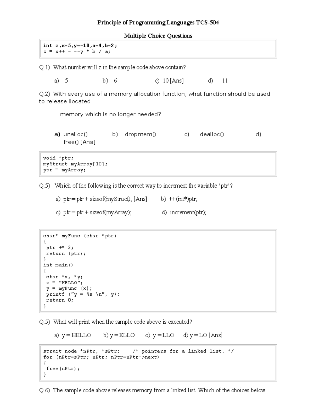 106893585-Mcq-ppl - .... - Multiple Choice Questions int z,x=5,y=-10,a ...