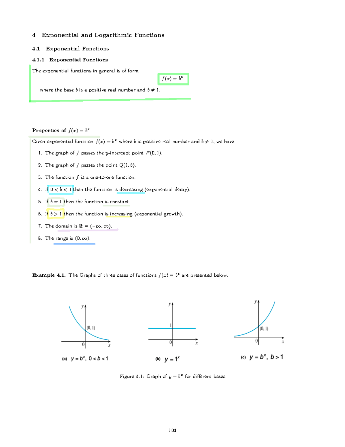 130 notes ch.4 solution - 4 Exponential and Logarithmic Functions 4 ...