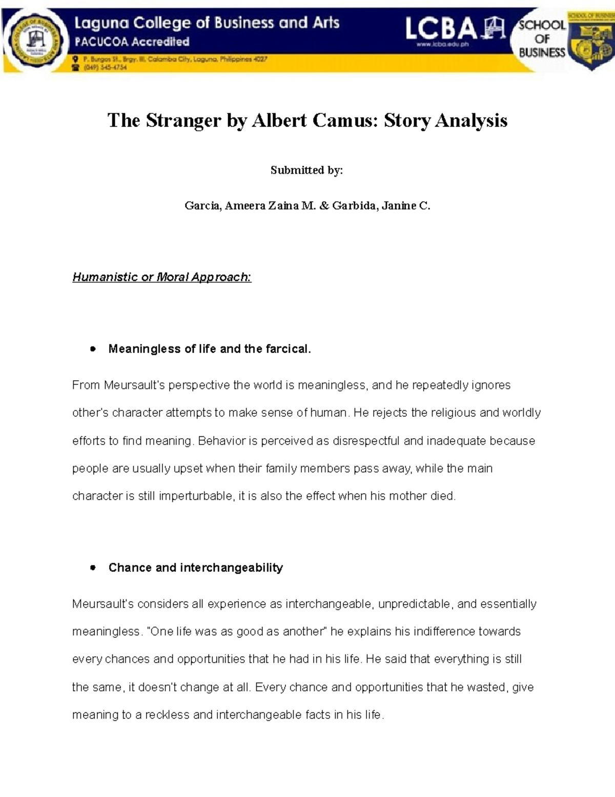 The-Stranger Output-Paper - The Stranger by Albert Camus: Story ...