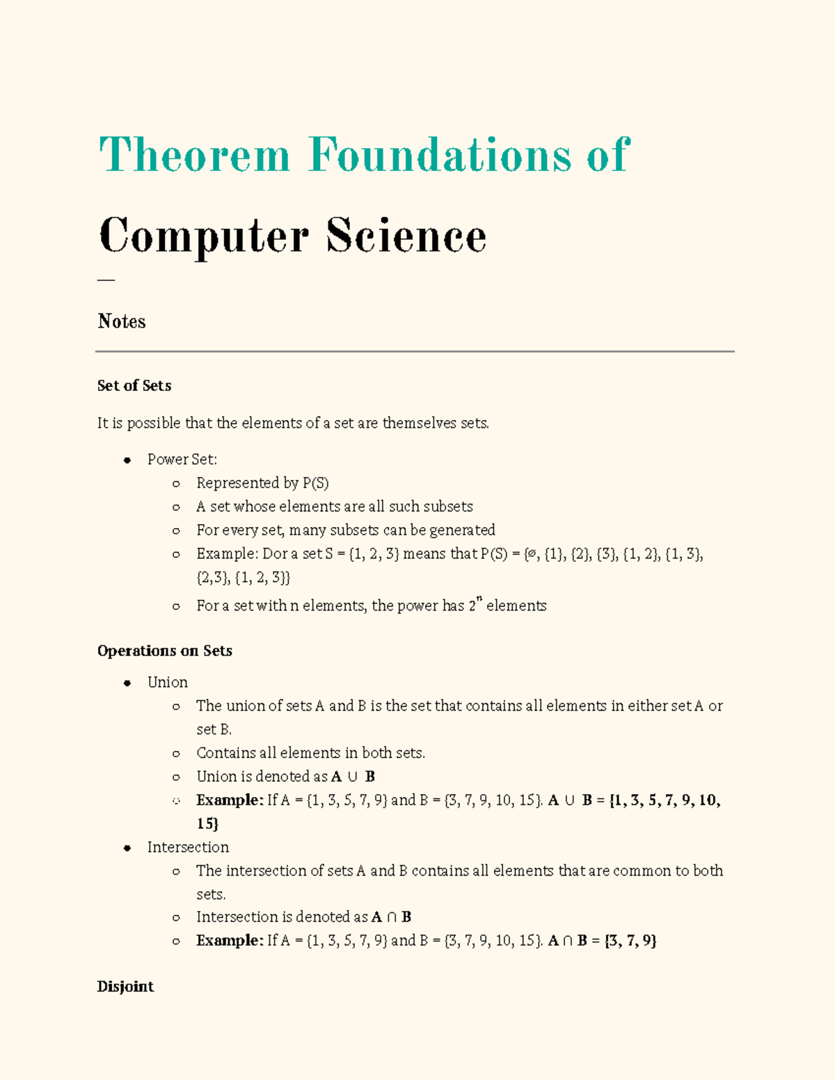 Theorem Foundations Of Computer Science Lecture 5 Theorem Foundations