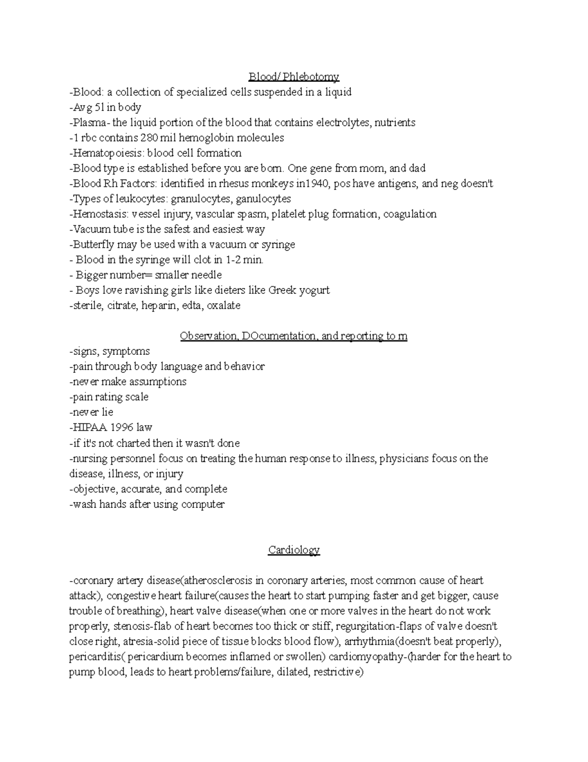 Blood Phleoto - Phleb notes - Blood/ Phlebotomy -Blood: a collection of ...