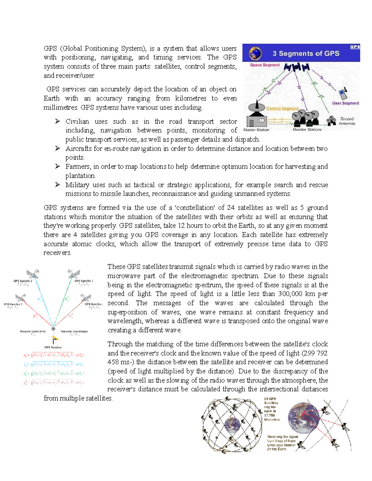 Document 107 Physics - Practice Material - GPS (Global Positioning ...