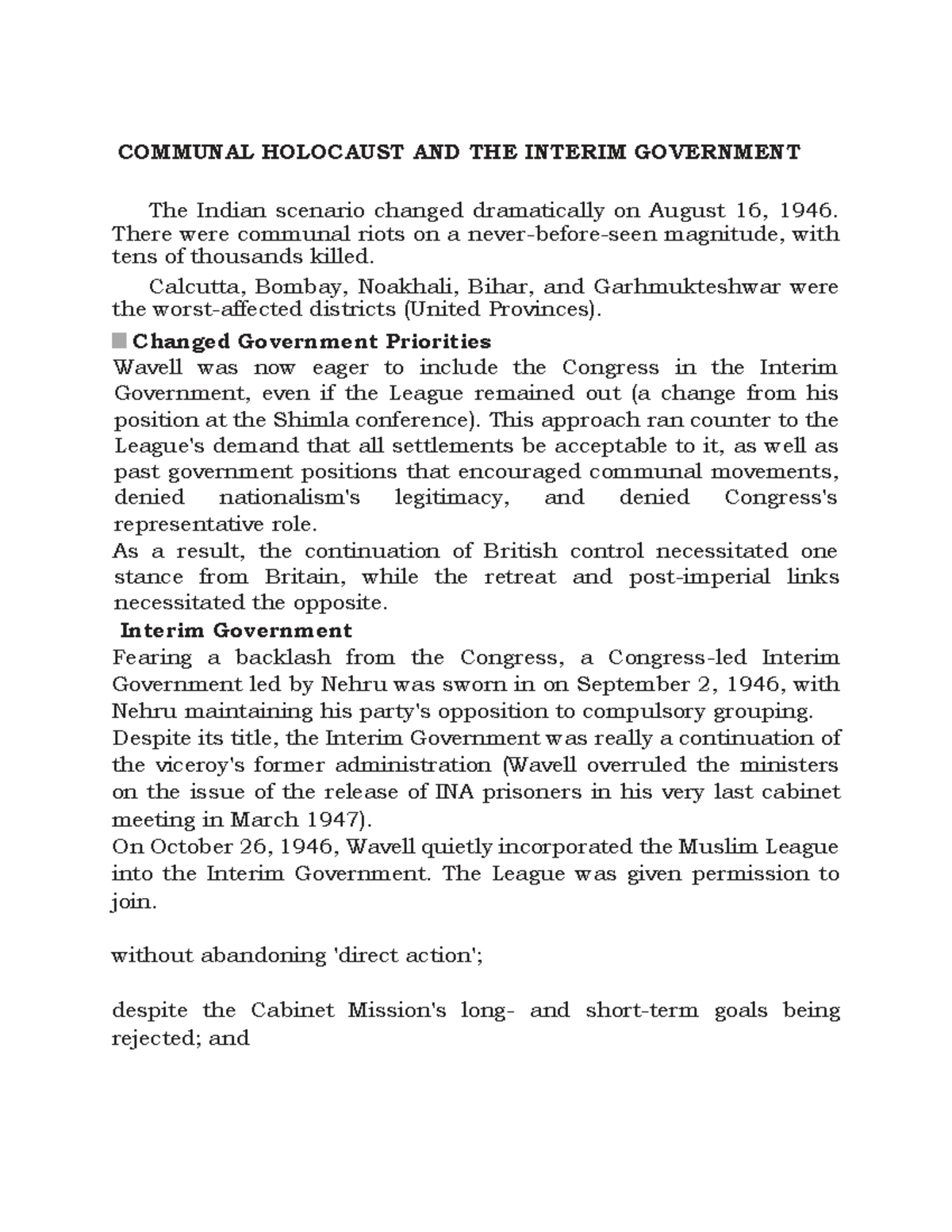 Communal Holocaust and the Interim Government - COMMUNAL HOLOCAUST AND ...