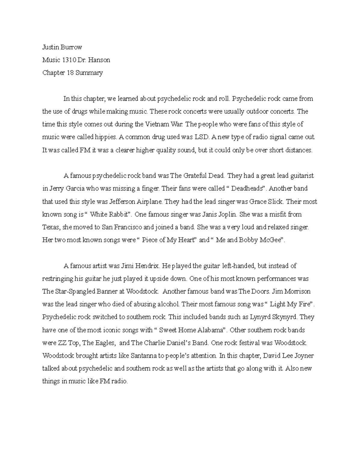 Music Chapter 18 Summary - Justin Burrow Music 1310 Dr. Hanson Chapter ...