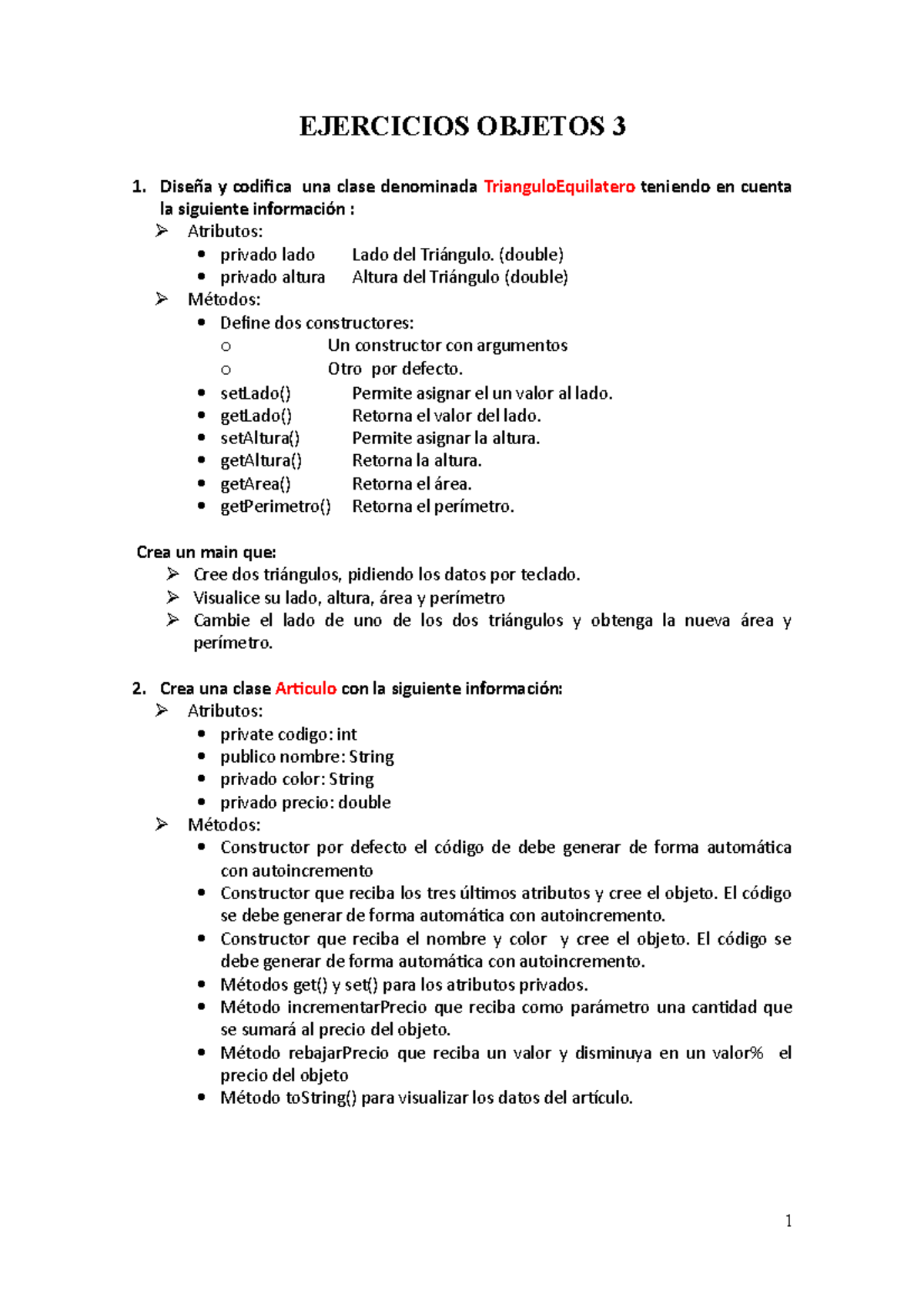 Ejercicios 3 Objetos - programacion - EJERCICIOS OBJETOS 3 Diseña y ...