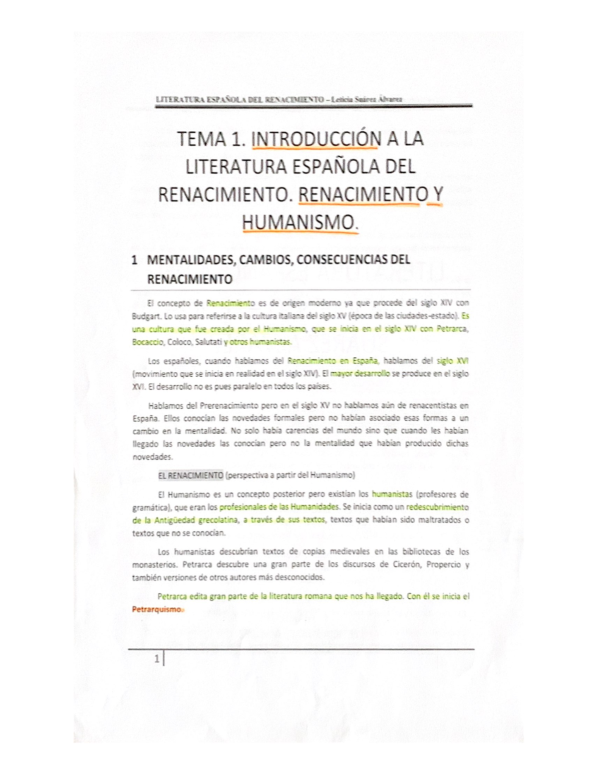 TEMA 1. Introduccion A LA-1 - LITERATURA ESPANOLA DEL RENACIMIENTO Leticia Saires Ahrarez TEMA 1 ...
