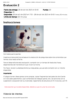 Lenguaje I - 2022-02 - Evaluacion 3 281886 - Lenguaje I - 2022-02 - FC ...