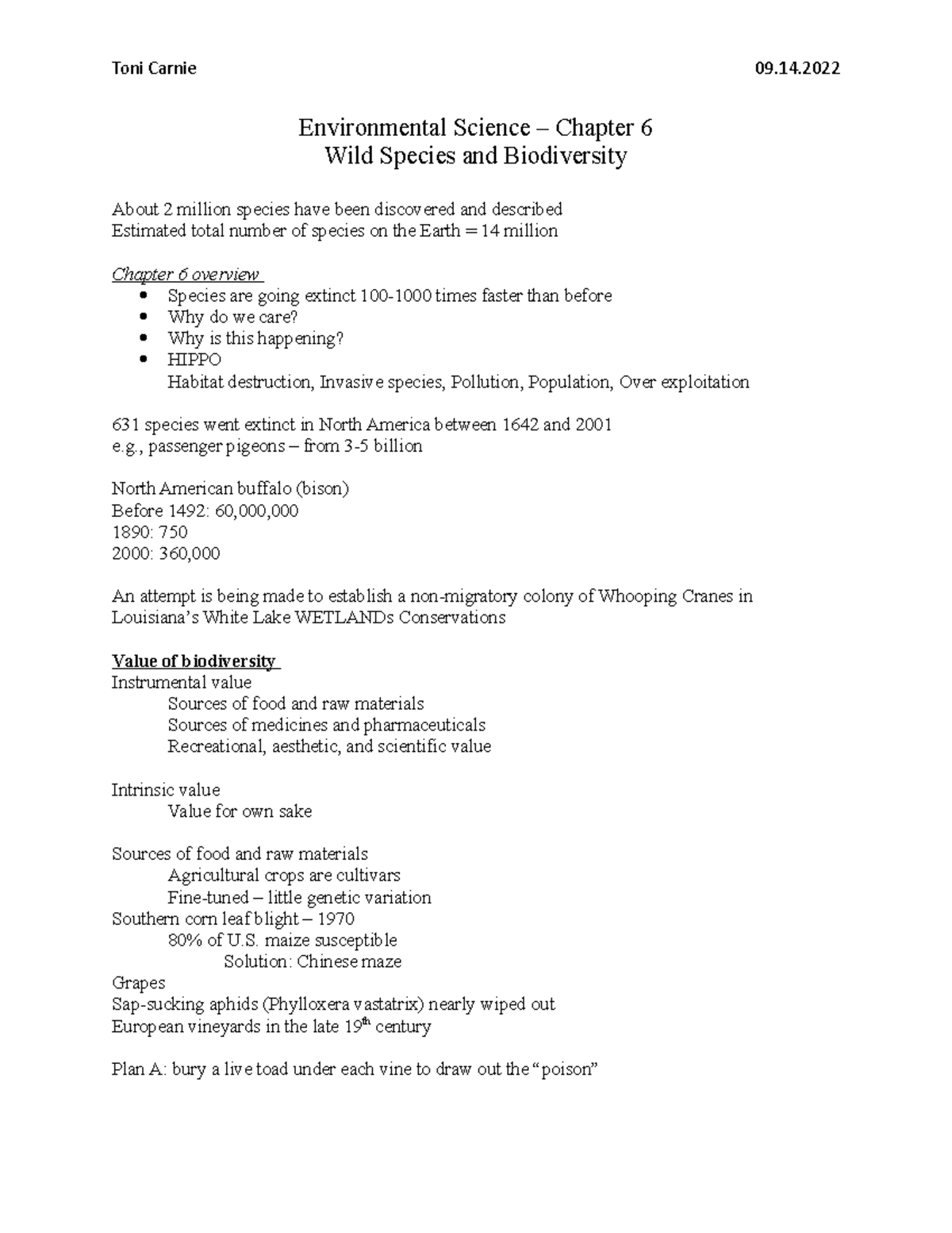 ENVS - Chapter 6 - Toni Carnie 09. Environmental Science – Chapter 6 ...