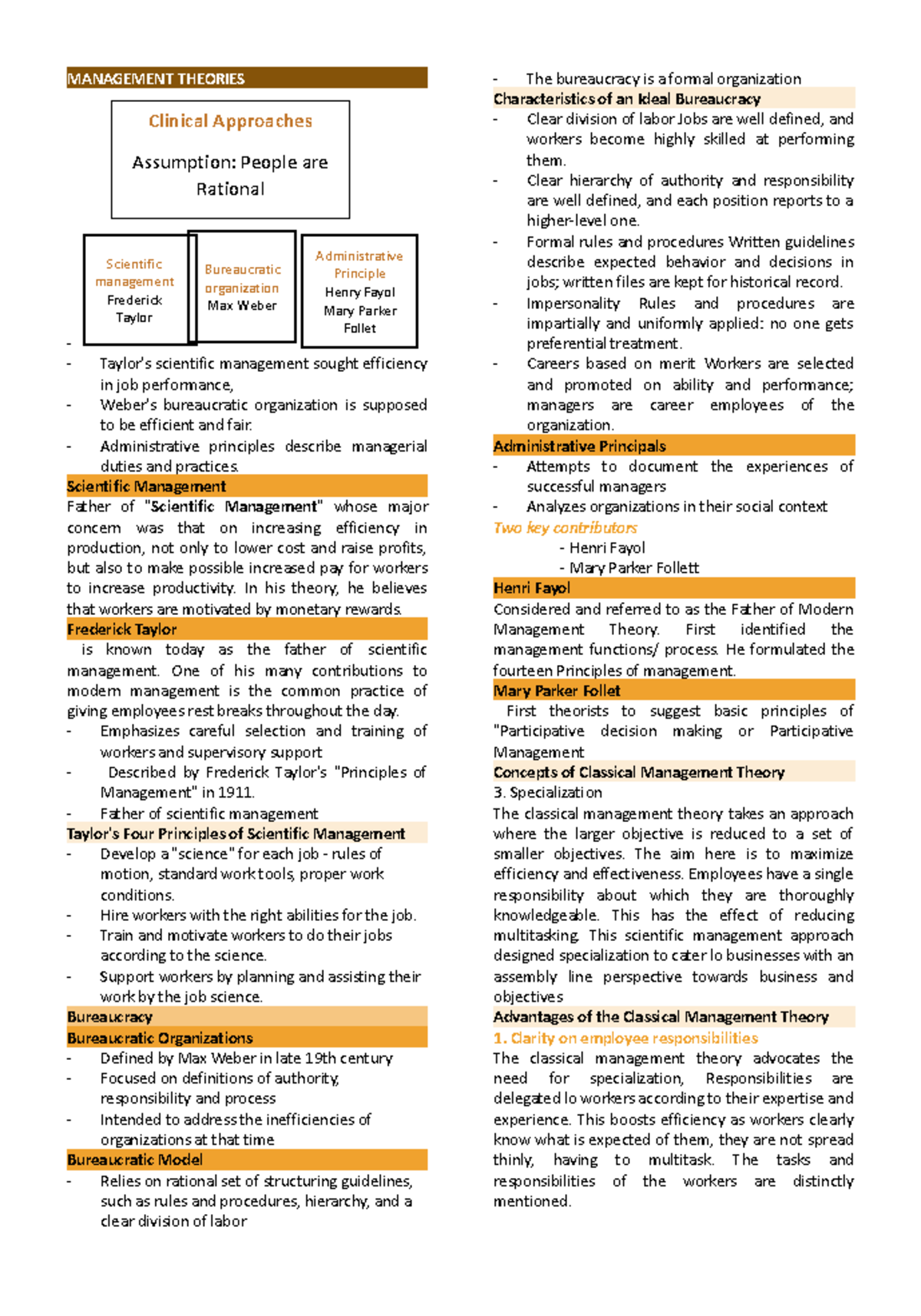 Module 1 - LEADERSHIP AND MANAGEMENT - MANAGEMENT THEORIES - Taylor's ...