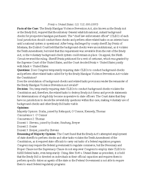 Case Brief 1 - U. Term Limits, Inc. v. Thornton 514 U. 779 (1995) Facts ...