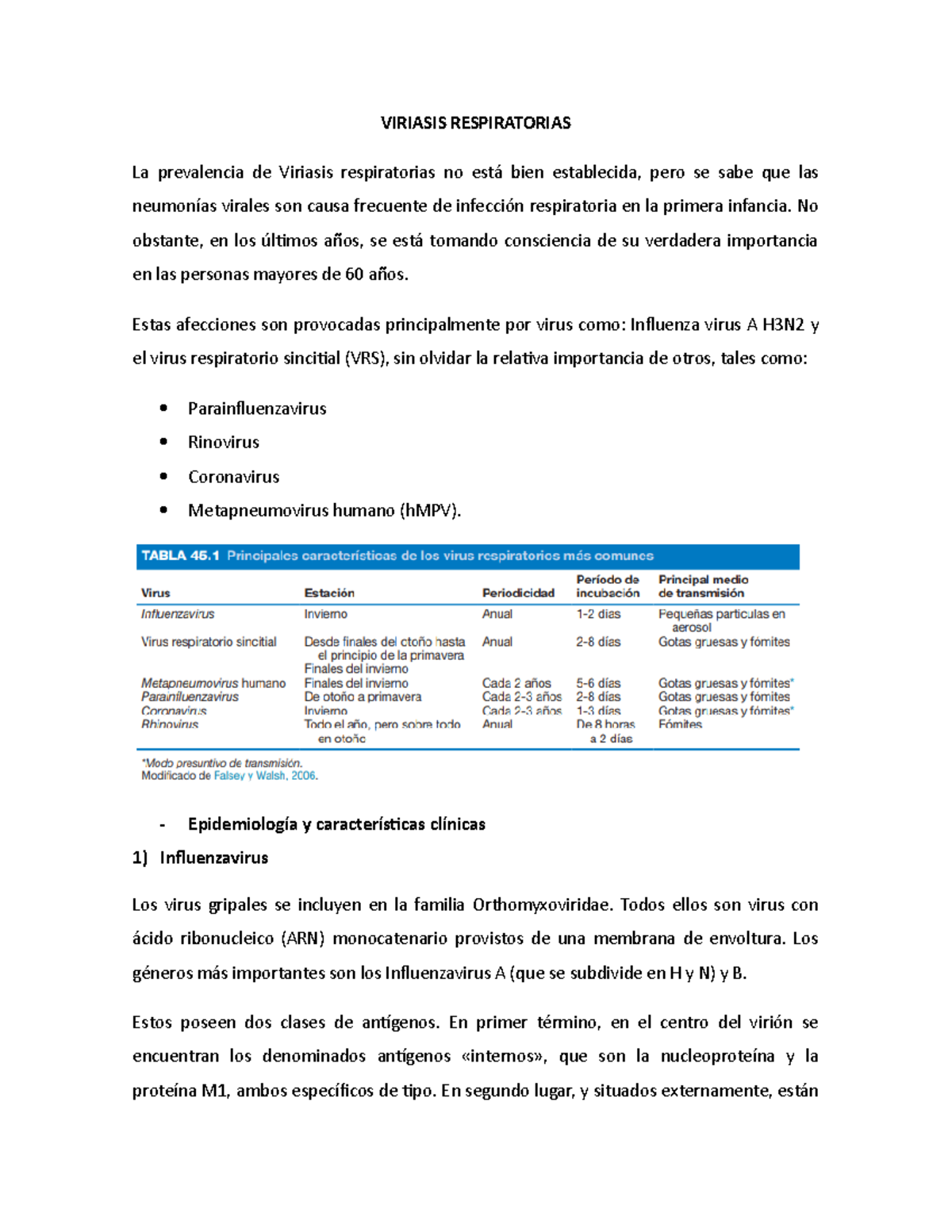 Virus Respiratorios - Resumen Neumología clínica - VIRIASIS ...
