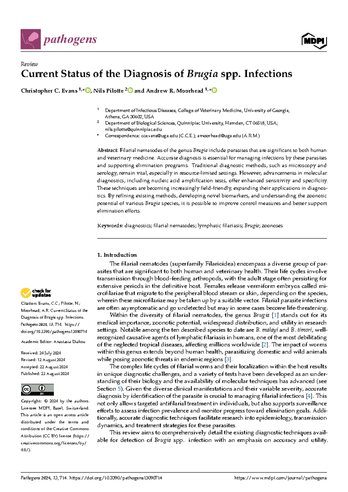 Brugia-spp - N/A - Citation: Evans, C.; Pilotte, N.; Moorhead, A ...