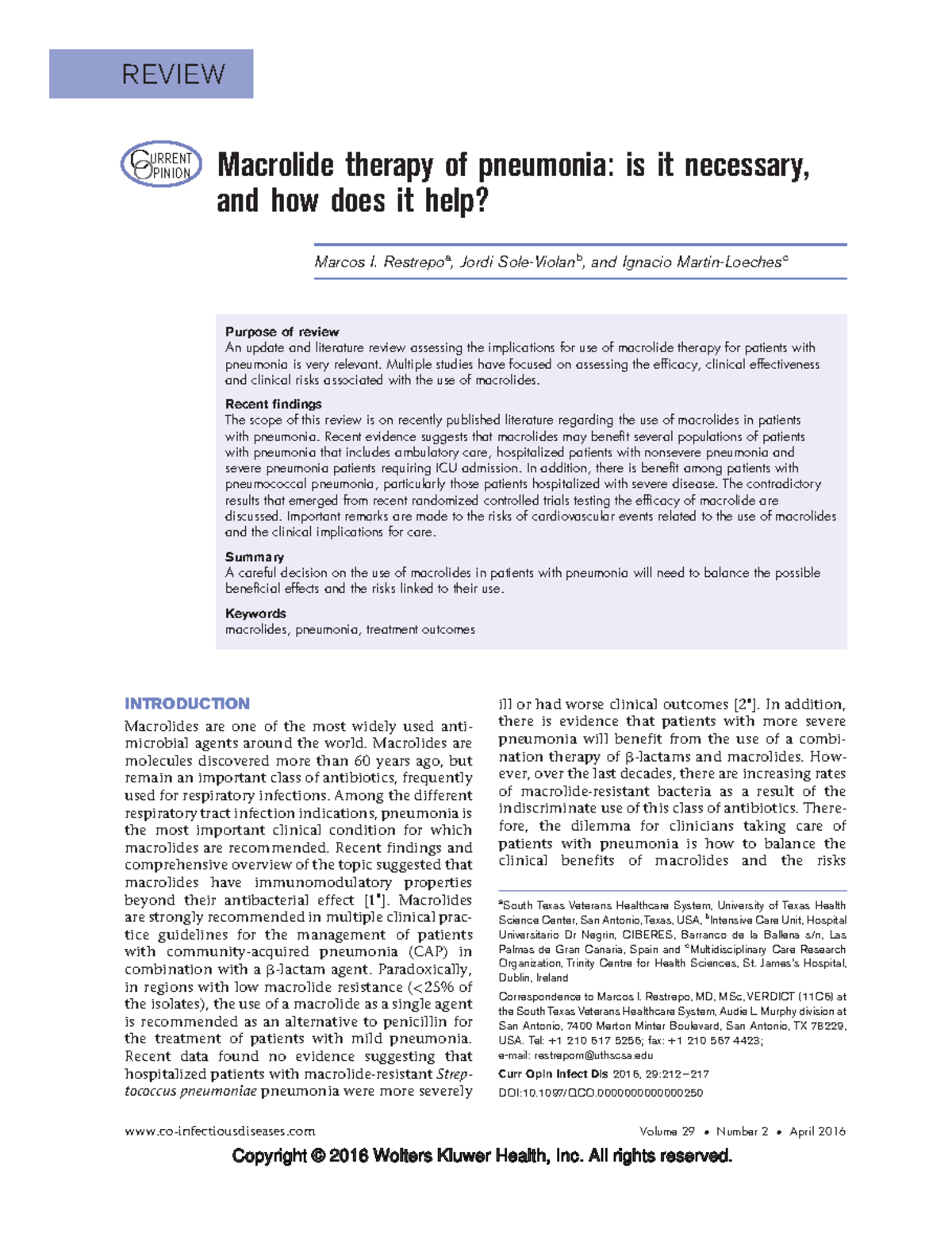 Macrolide therapy of pneumonia is it necessary - Downloaded from ...
