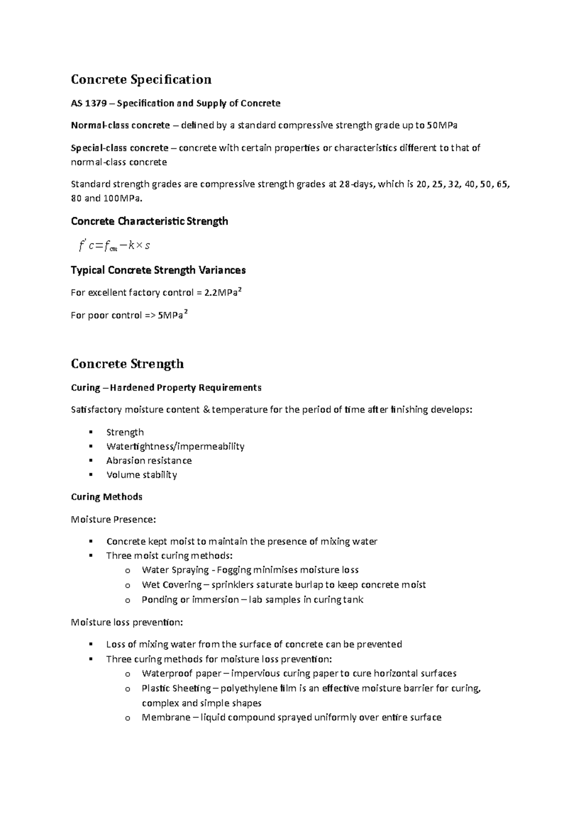Final-Exam-notes - Summary Construction Materials - Concrete ...