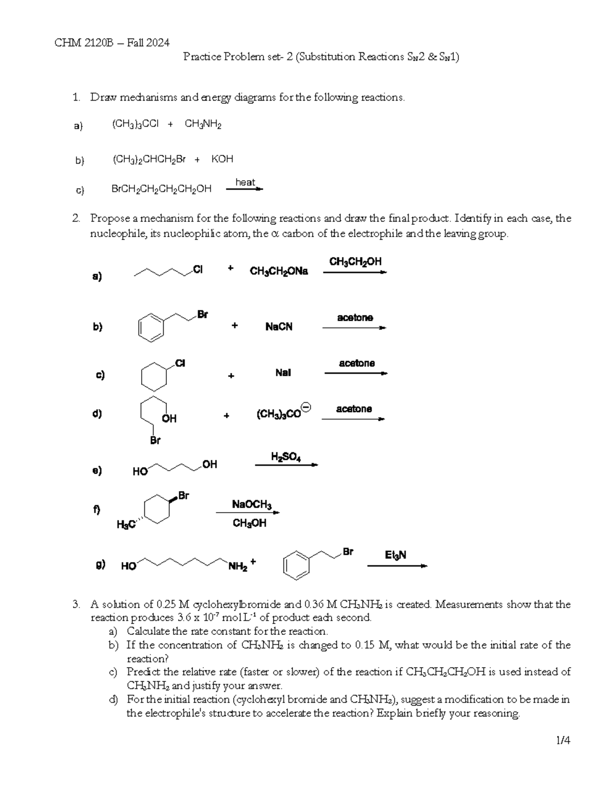 Pb set-2 - pb set 2 2n2/sn1 reactions - Practice Problem set- 2 ...
