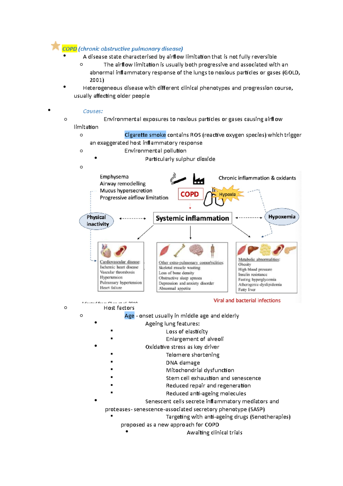 COPD - lecture notes - COPD (chronic obstructive pulmonary disease) A ...