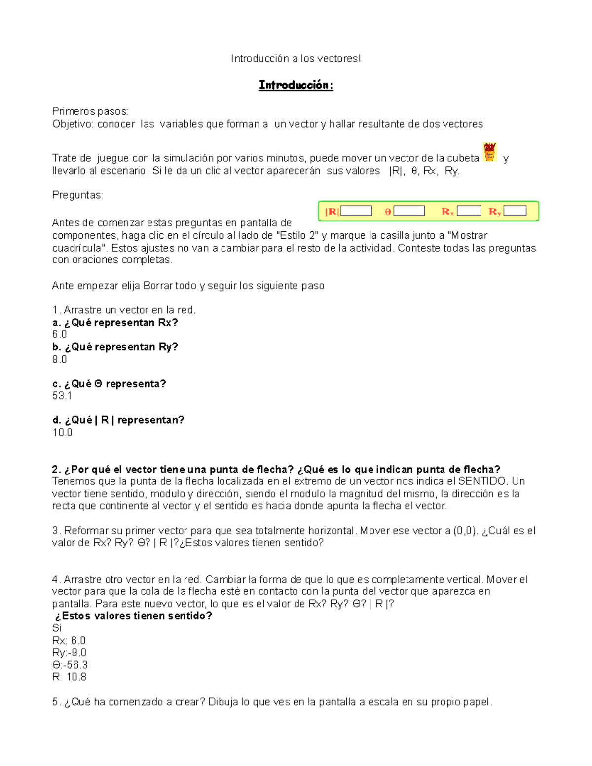 Introduccion de vectores, Maestro Ramon R Bueno - Introducción a los ...