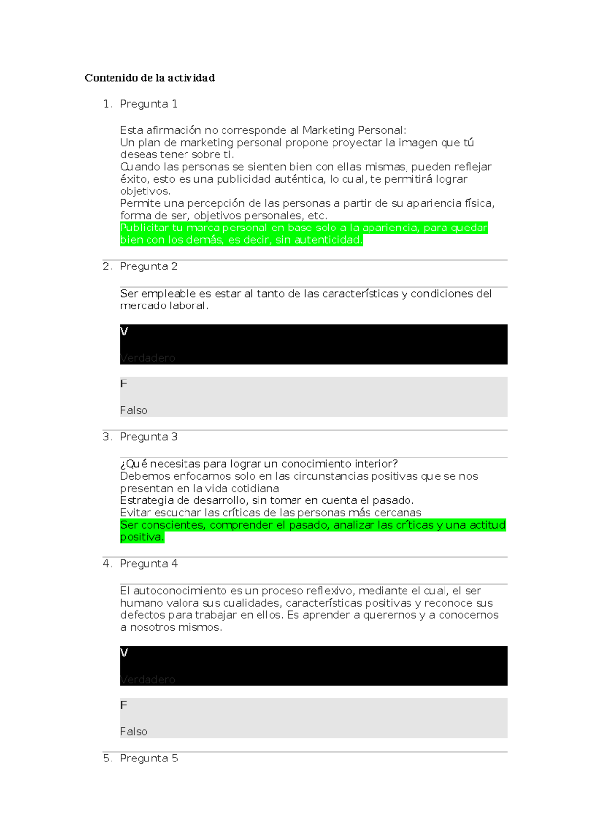 T1 - Resumen Empleabilidad - Contenido de la actividad Pregunta 1 Esta afirmación no corresponde ...