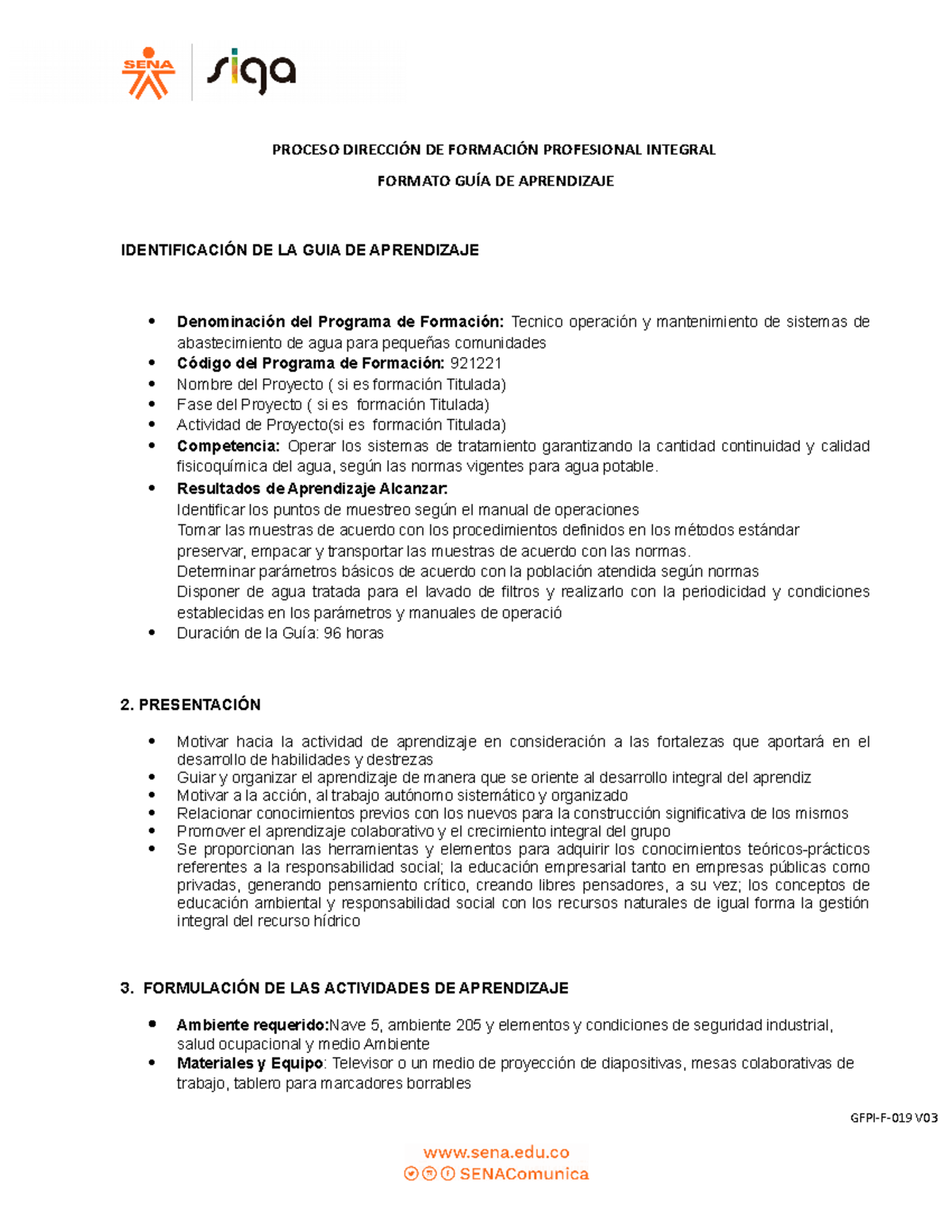 GFPI-F-019 GUIA DE Aprendizaje- TOMA DE Muestra - PROCESO DIRECCIÓN DE FORMACIÓN PROFESIONAL ...