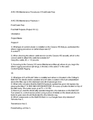 CARs Mandatory Projects - 1 | P a g e Mandatory Project # MP 107- Name ...